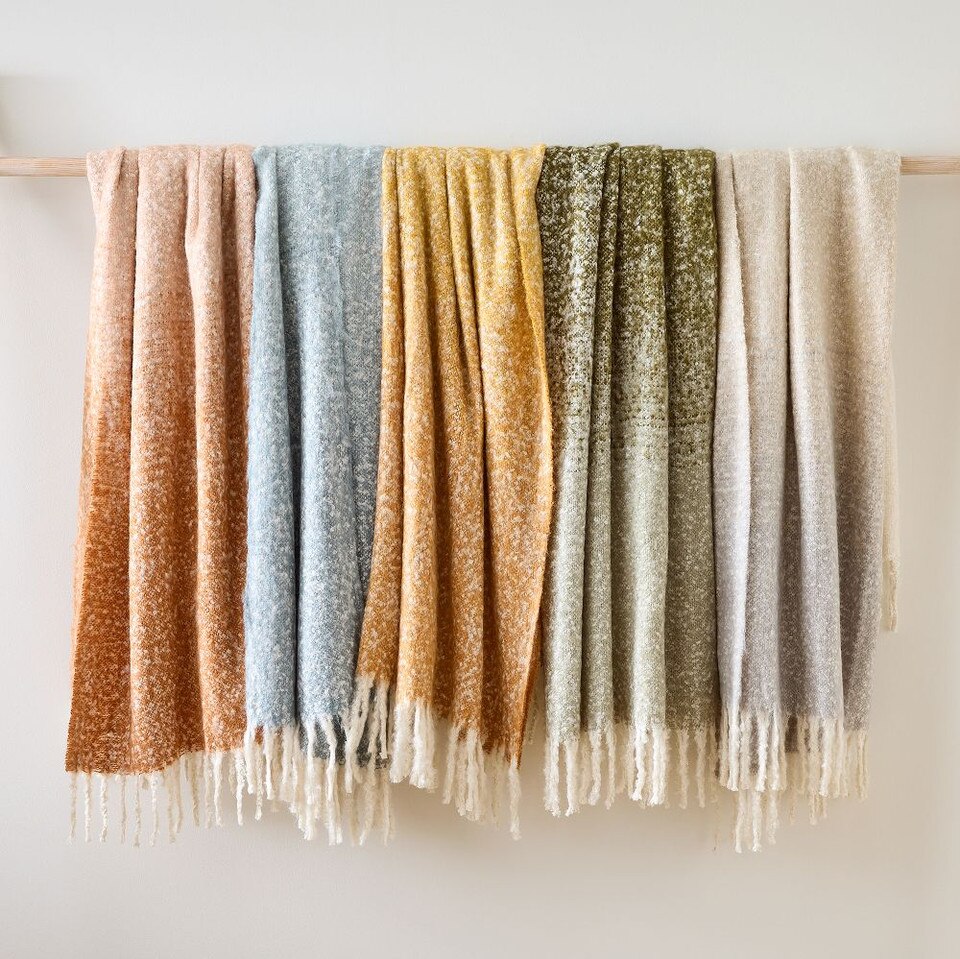 Ombre Throw - Supersoft Faux Mohair Blanket | West Elm UK
